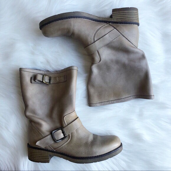 Prune | Shoes | Prune Argentina Taupe Leather Moto Boots Sz 8 | Poshmark